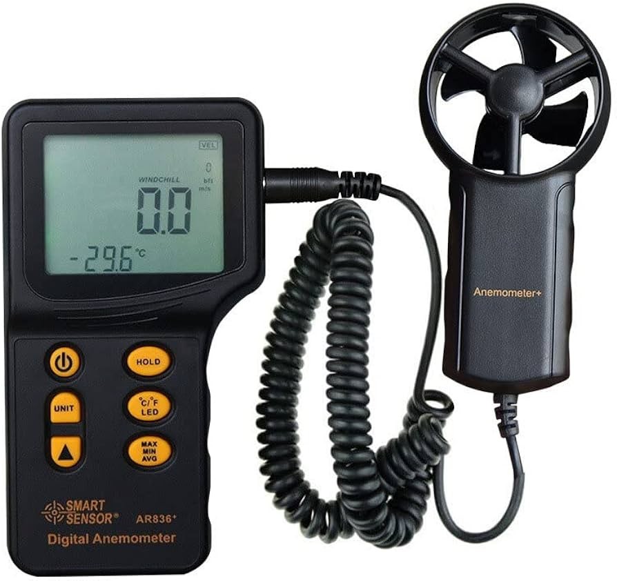 Wind Speed Anemometer Portable LCD Digital Anemometer Thermometer Wind ...