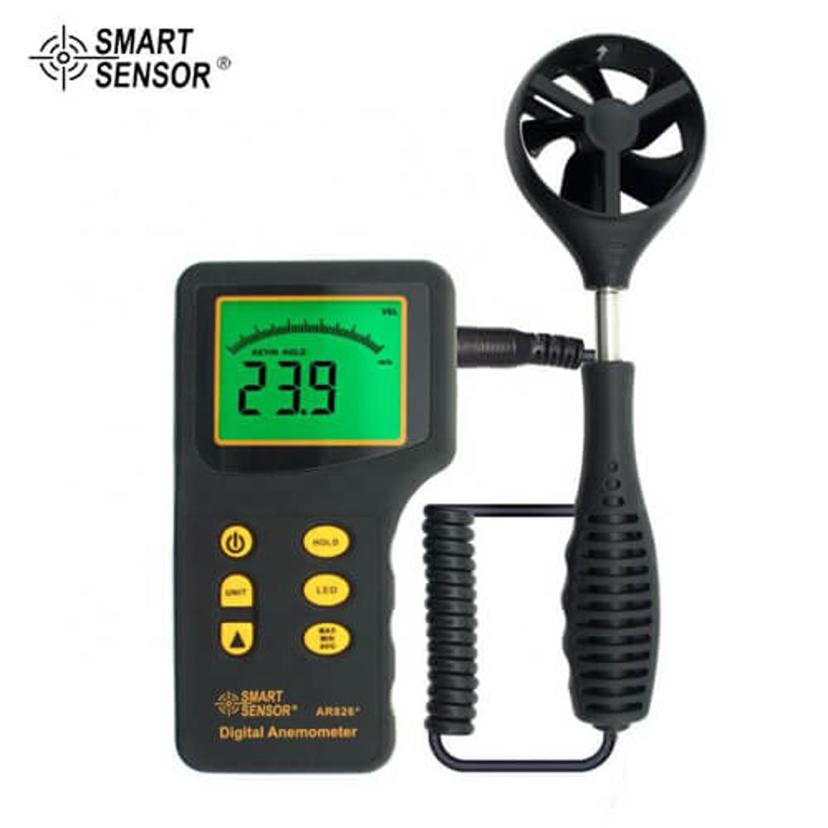 Smart Sensor Digital Anemometer AR826+ LCD Display Air Wind Speed Gauge