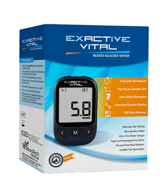 Exactive Vital Blood Glucose Monitoring Kit with Test Strip